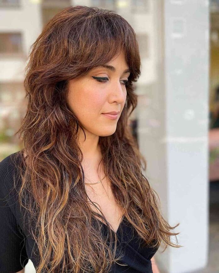 32 Long Shag Hairstyles with Bangs