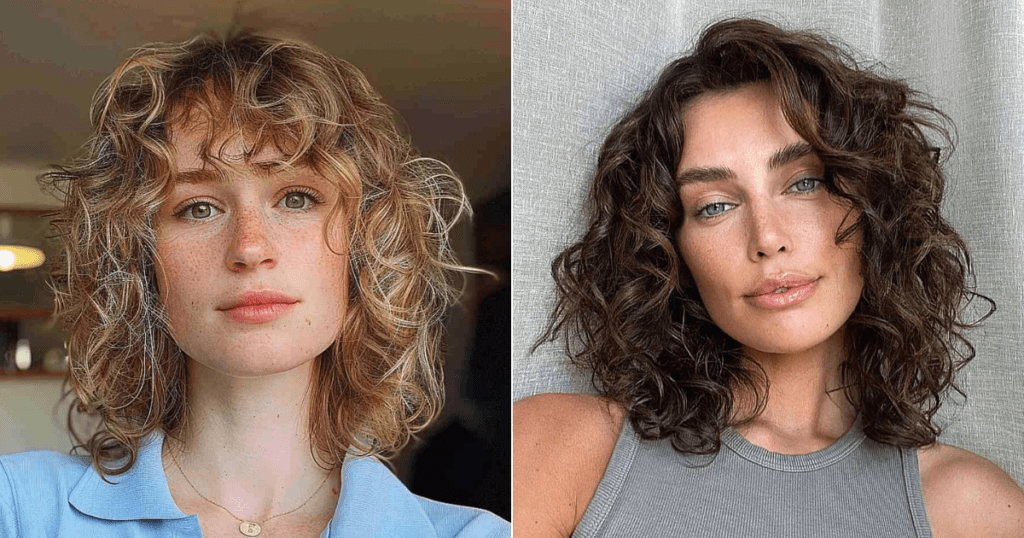 31 Chic Curly, Shaggy Lob Haircuts for a Stylish Curly-Haired Look