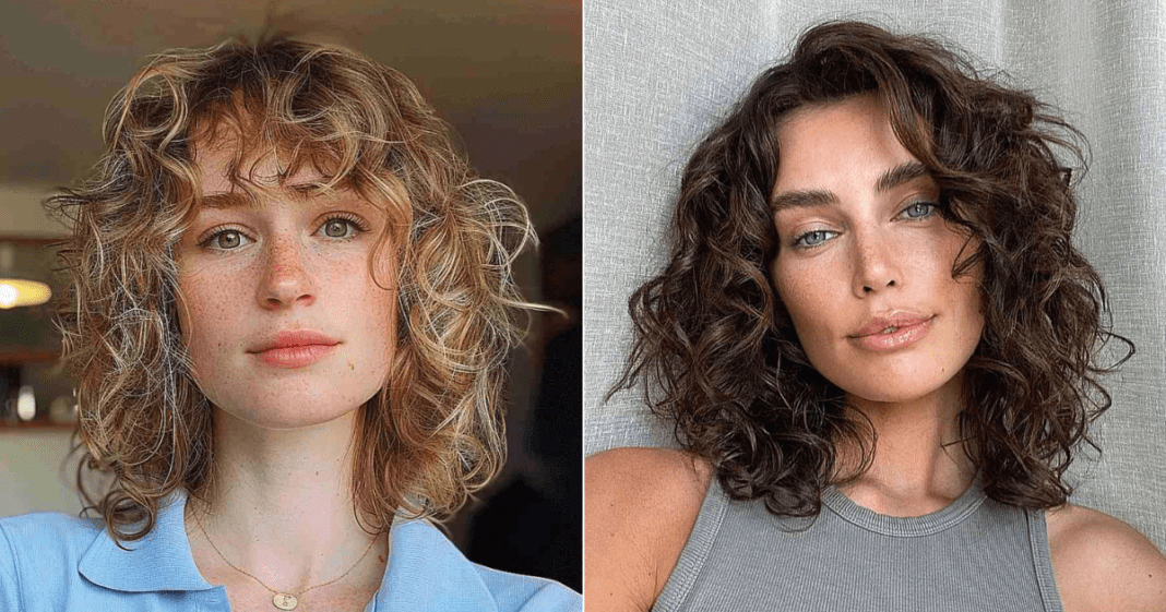 26 Chic Curly, Shaggy Lob Haircuts for a Stylish Curly-Haired Look