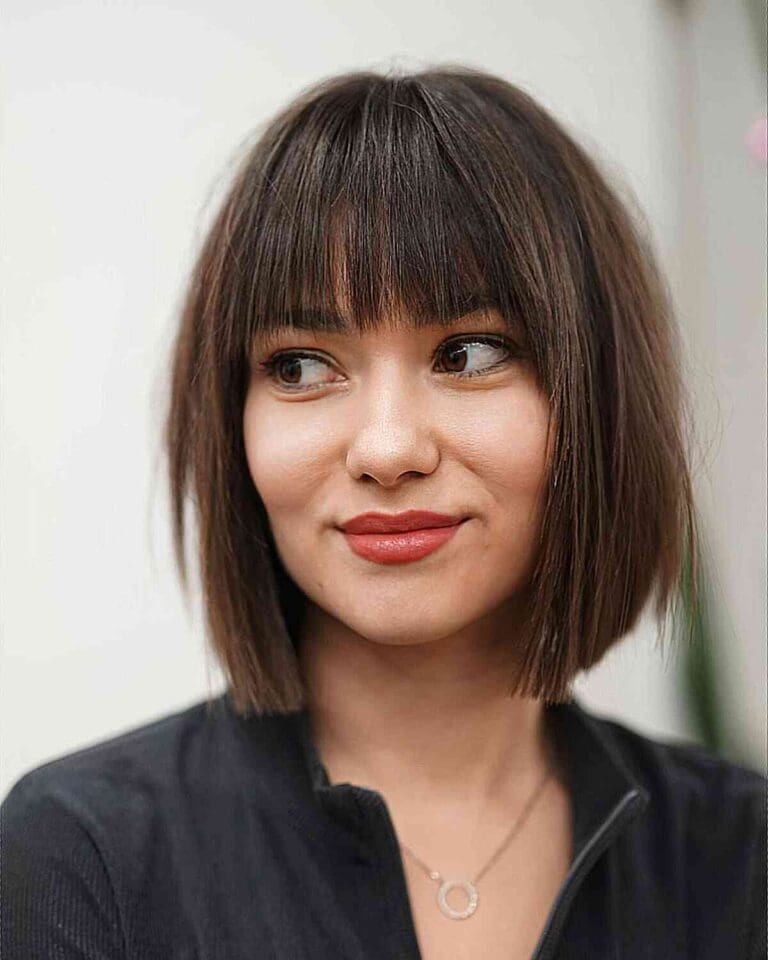 27 Sleek Blunt Bob with Bangs for a Modern Look | HAIRS