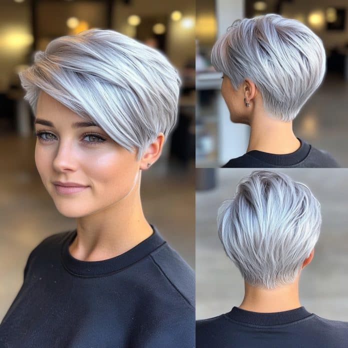 42 Modern Pixie Cut with Bangs for a Face-Framing Effect