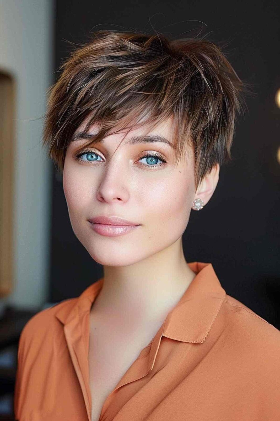 37 Modern Pixie Cut with Bangs for a Face-Framing Effect