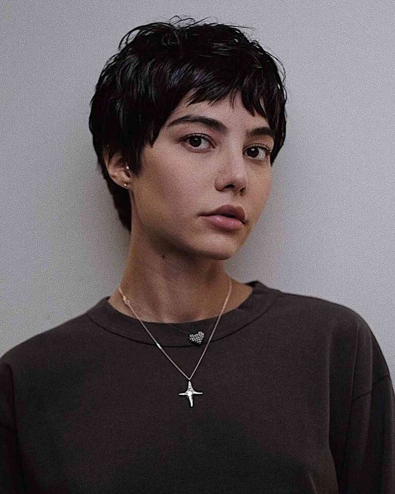 37 Modern Pixie Cut with Bangs for a Face-Framing Effect