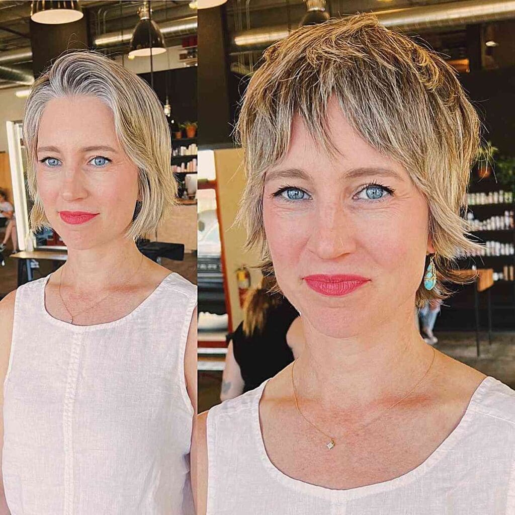 53 Modern Pixie Cut with Bangs for a Face-Framing Effect