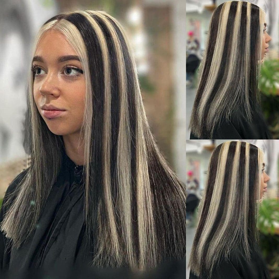 28 Bold and Beautiful Skunk Stripe Hair Ideas to Try Now
