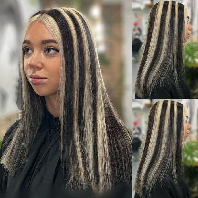 28 Bold and Beautiful Skunk Stripe Hair Ideas to Try Now | HAIRS